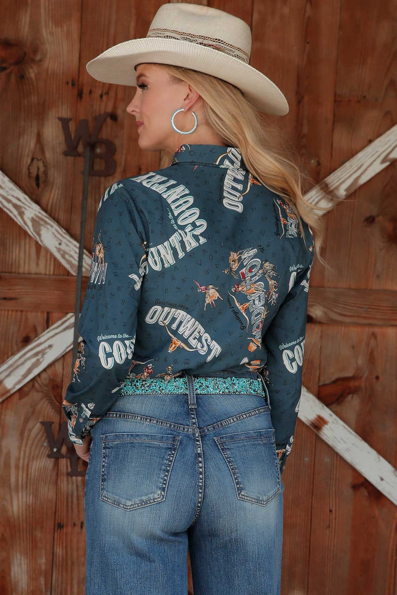 Cruel Women’s Rodeo Print Shirt – Horse Creek Outfitters