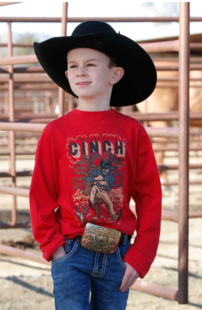 Cinch Boy's Red Long Sleeve Bull Dogging Tee – Horse Creek Outfitters