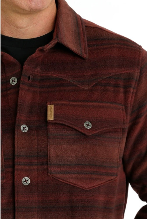 Cinch’s Men’s Red Western Striped Shirt Jacket – Horse Creek Outfitters