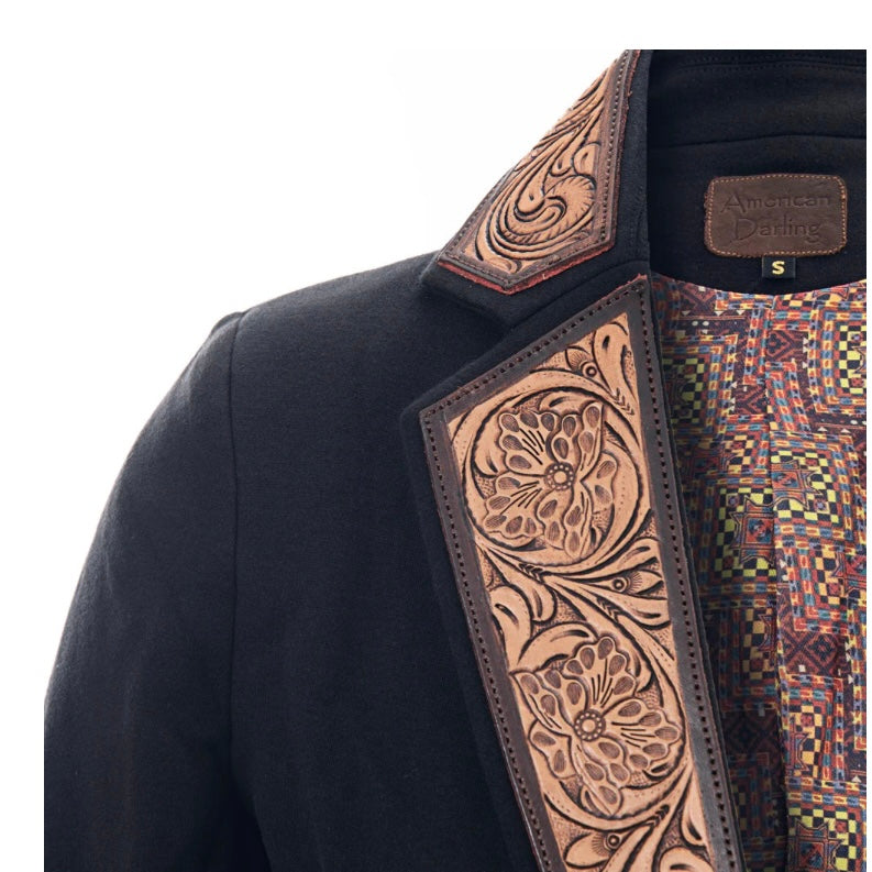American Darling Black Tooled Leather Blazer – Horse Creek Outfitters