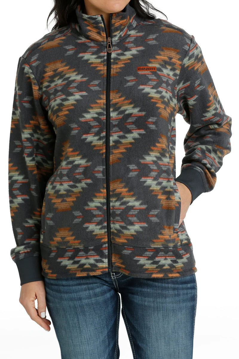 Cinch Women’s Navy Aztec Fleece Jacket – Horse Creek Outfitters