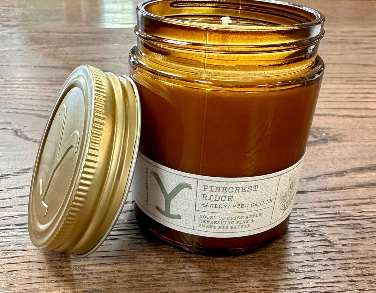 Yellowstone Pinecrest Ridge Amber Glass Candle – Horse Creek Outfitters